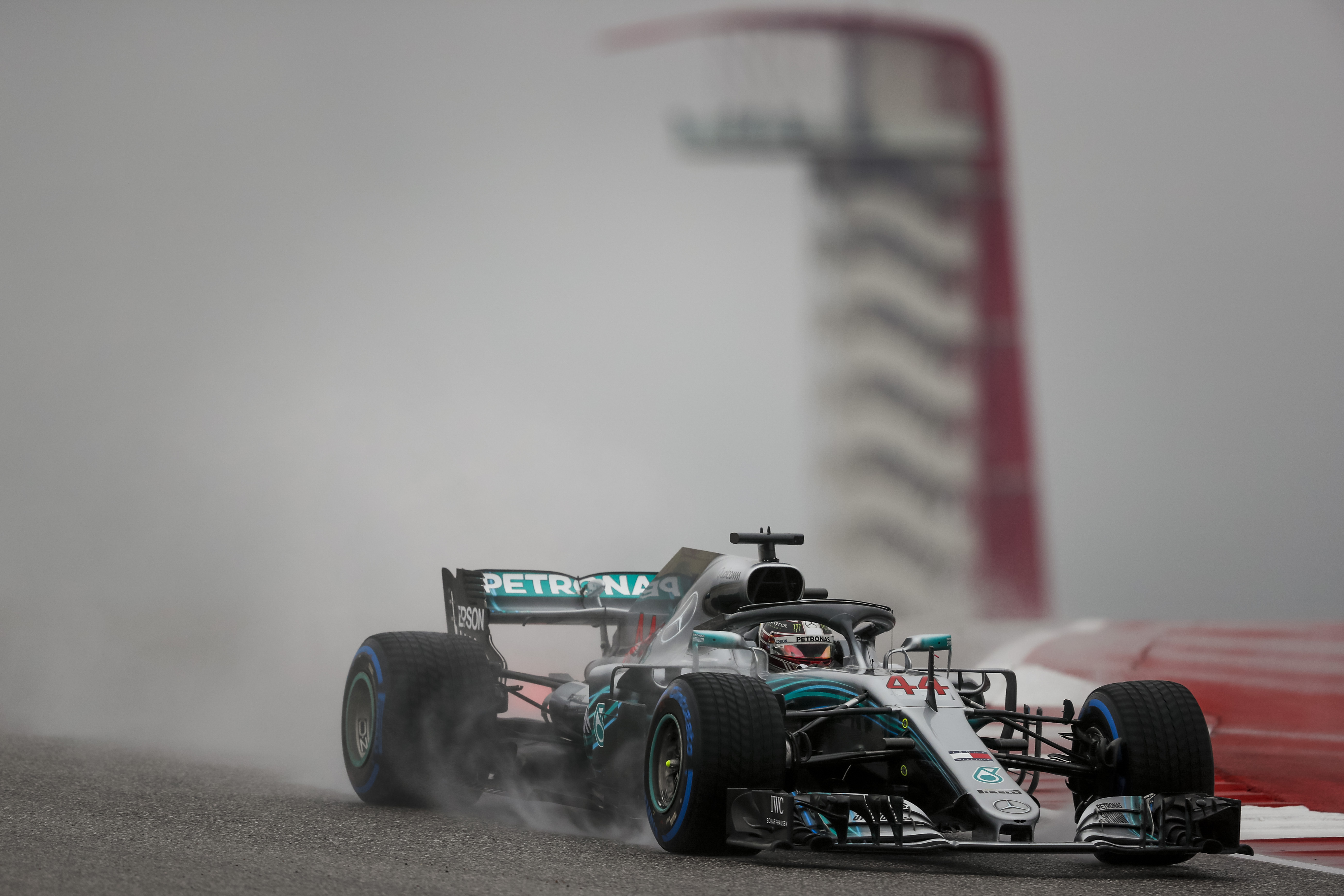 F1 - Hamilton quickest in wet opening session at the Circuit of the ...