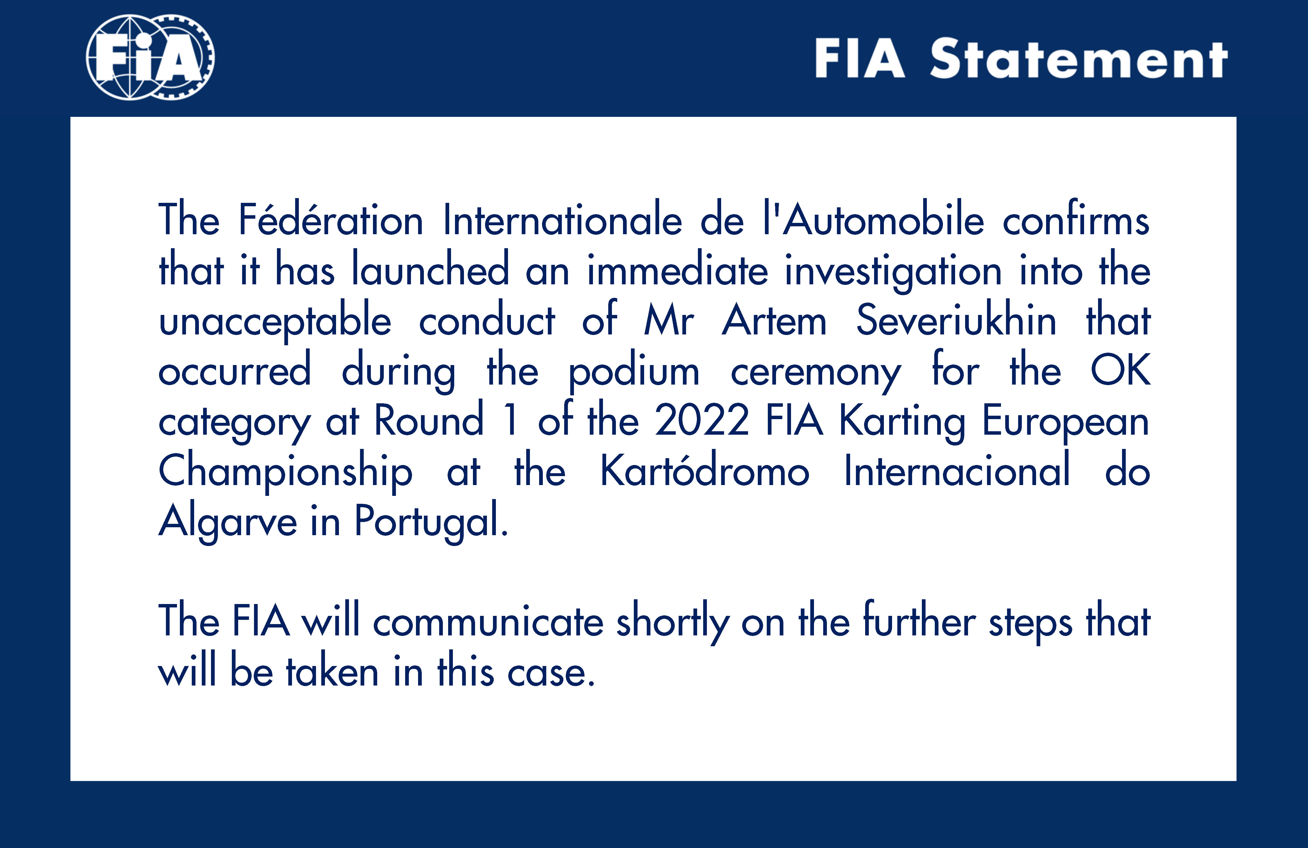 FIA Statement | Federation Internationale de l'Automobile