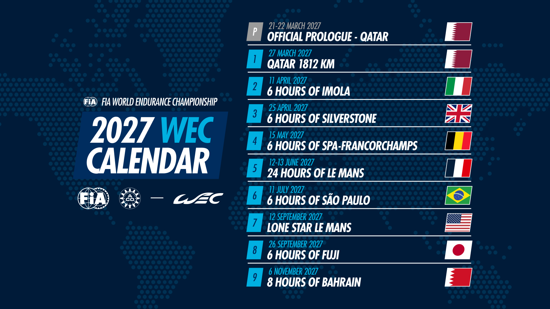 WEC: Expanded 2027 calendar revealed as 2030 Hypercar vision takes ...