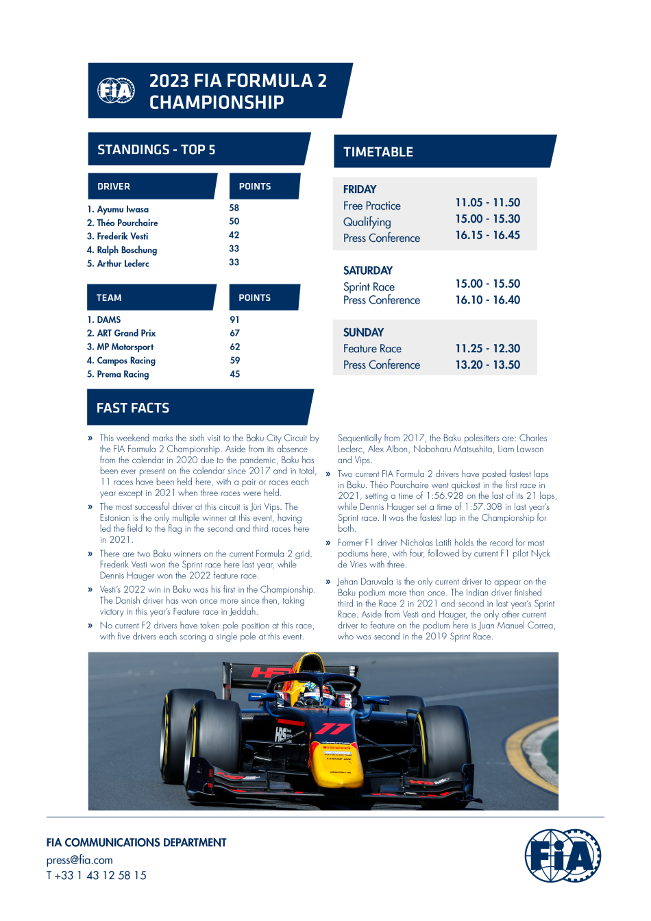 F1 - 2023 AZERBAIJAN GRAND PRIX PREVIEW | Federation Internationale de l'Automobile