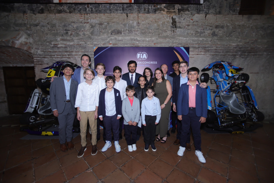 FIA President Mohammed Ben Sulayem meets young drivers from innovative cross-border Central ...
