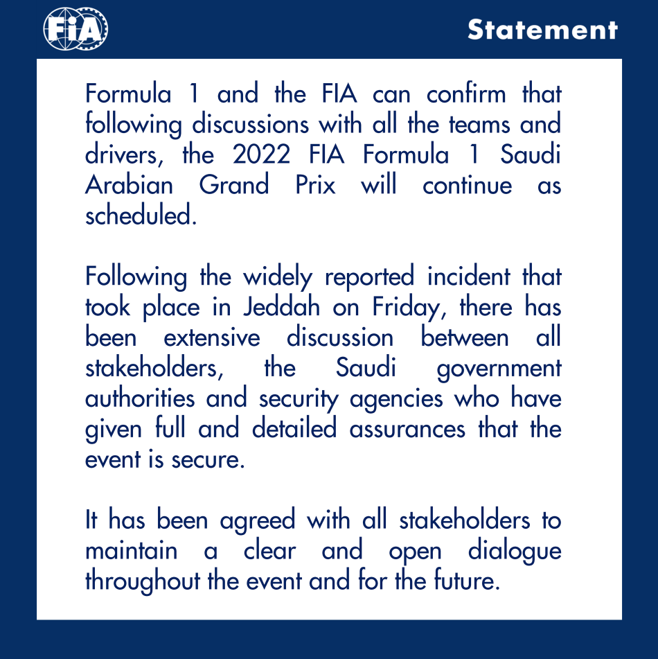 Formula 1 and FIA Statement | Federation Internationale de l'Automobile